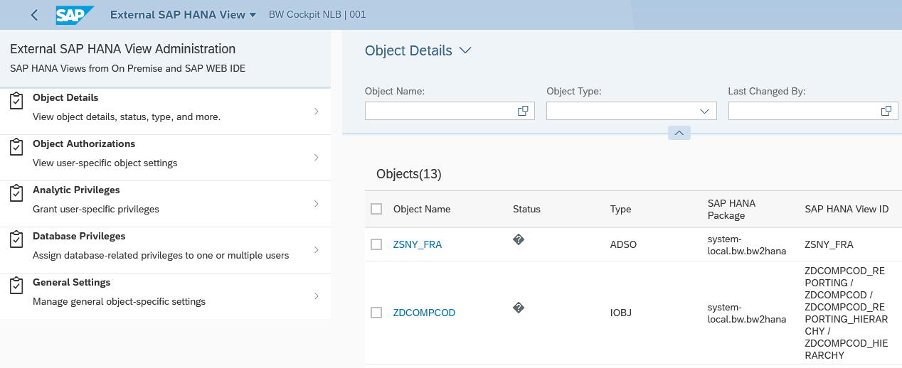External HANA Views - Where are the external HANA views stored?